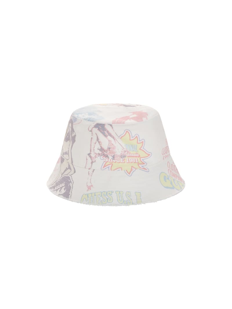 Printed Denim Bucket Hat | GUESS