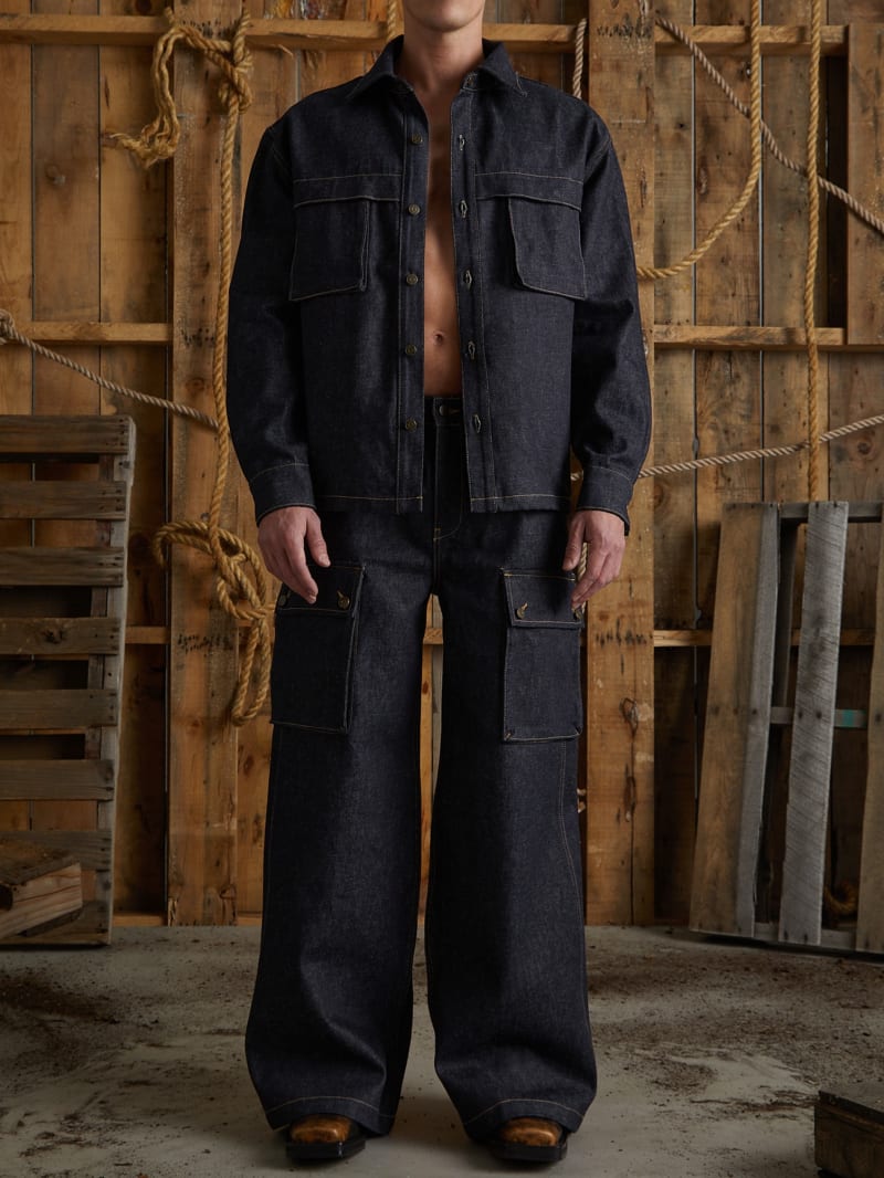 raw denim combat pants | GUESS