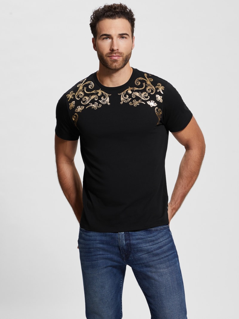 Eco Metallic Baroque Tee | GUESS Canada