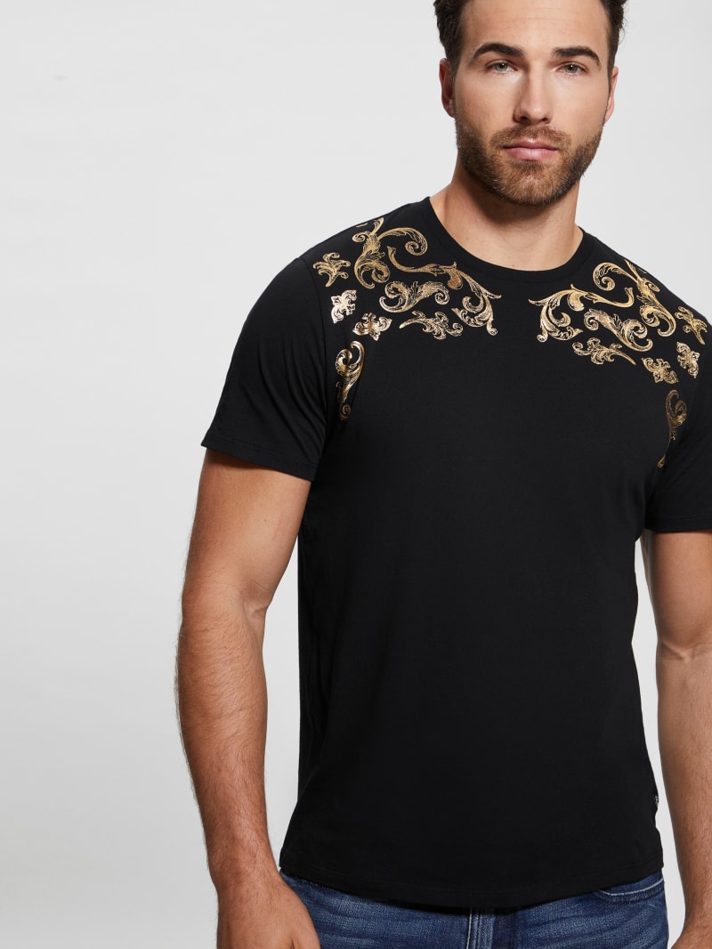 Eco Metallic Baroque Tee | GUESS Canada