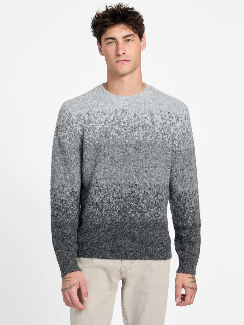 GUESS® Eco Trey Crewneck Marled Striped Sweater