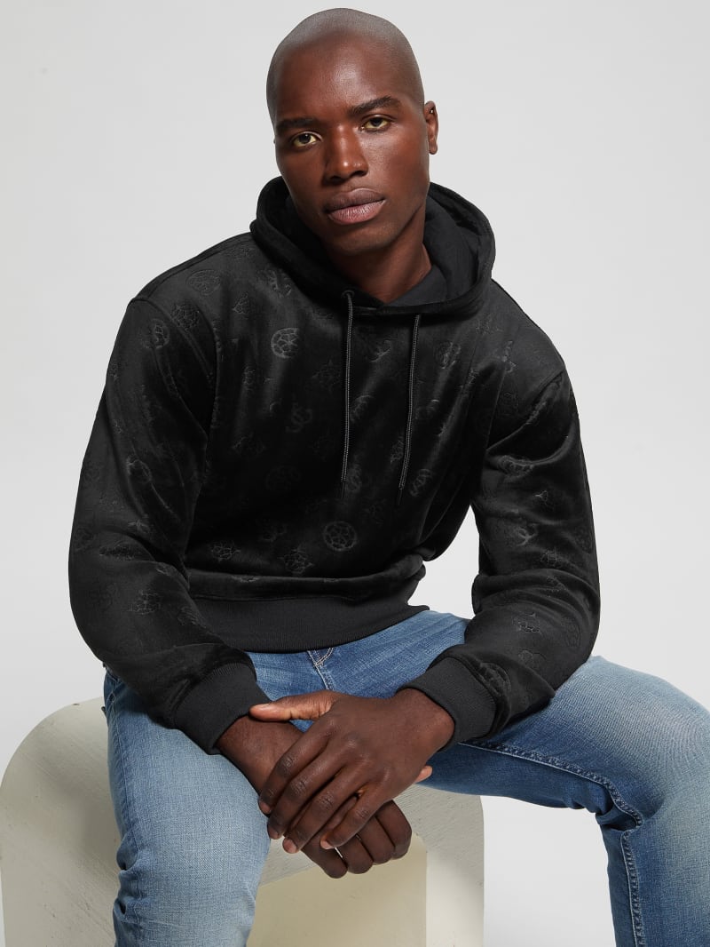Embossed Velvet Hoodie | GUESS Canada