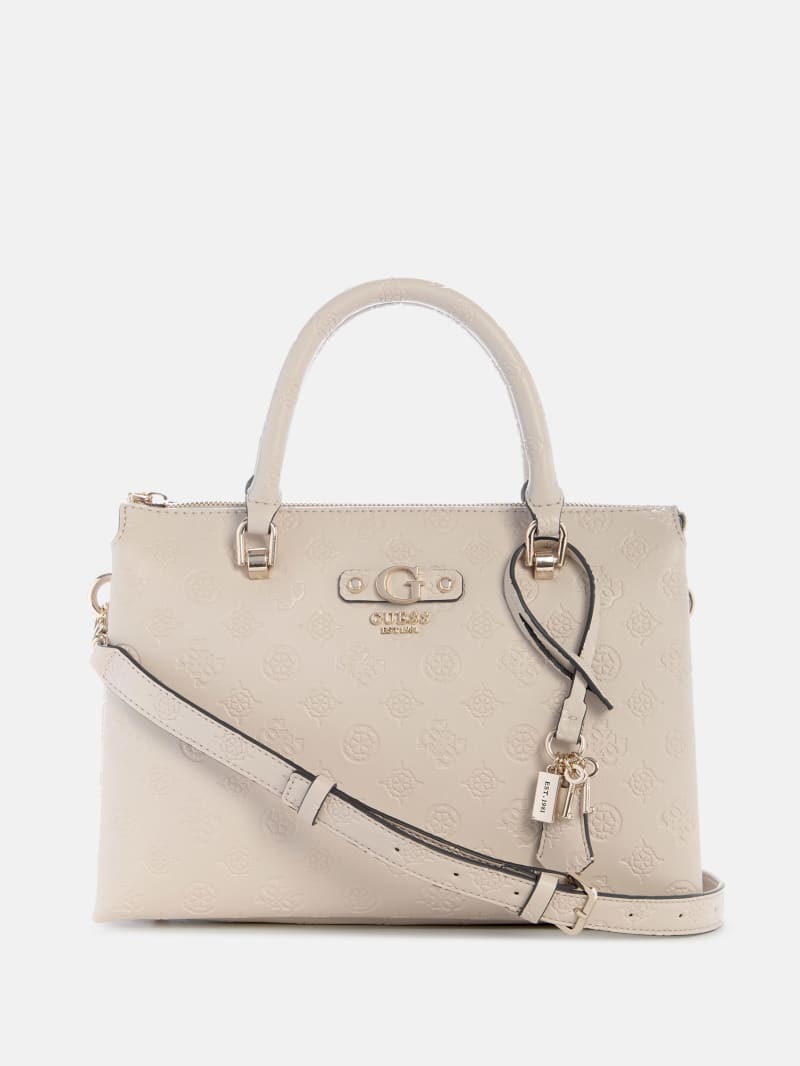 GUESS® Dita Multi Comp Debossed Peony Satchel