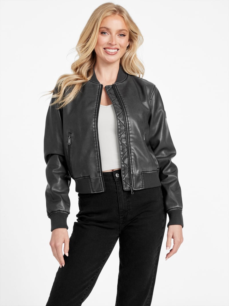 Everly Faux-Leather Jacket | GUESS Factory