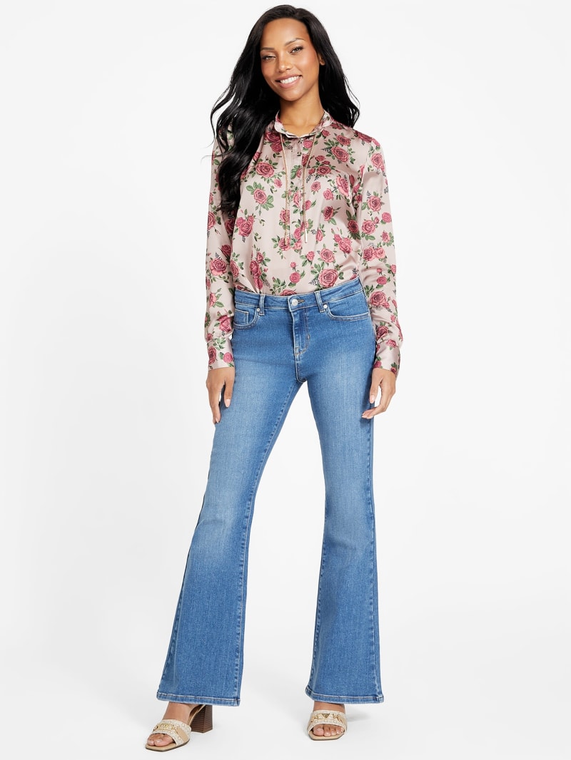 Palmer Printed Satin Shirt | GUESS Factory