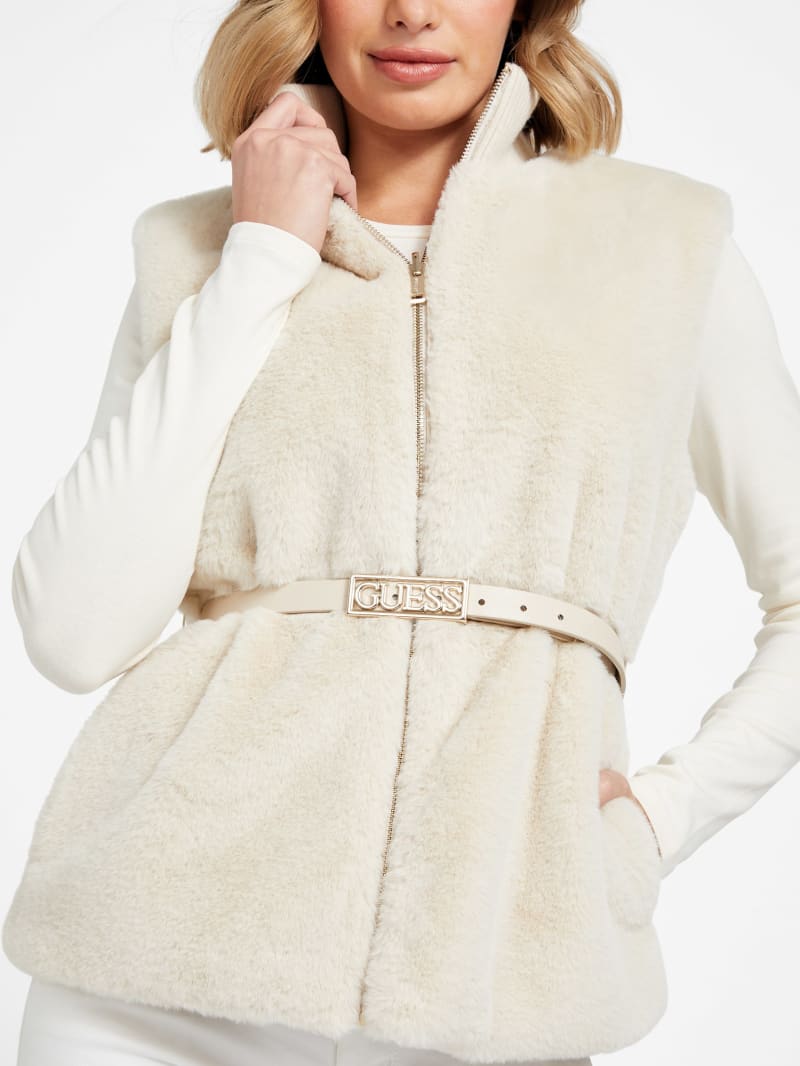 Marilene Reversible Faux-Fur Vest | GUESS Factory