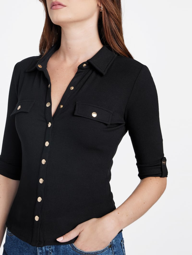 Barcelona Long-Sleeve Polo Top | GUESS Factory