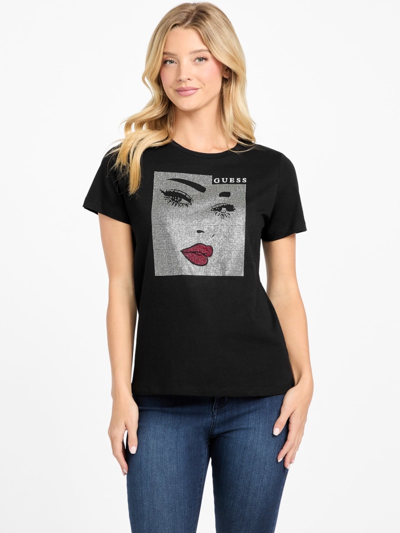 Dreamy Rhinestone Model Tee | GUESS Factory