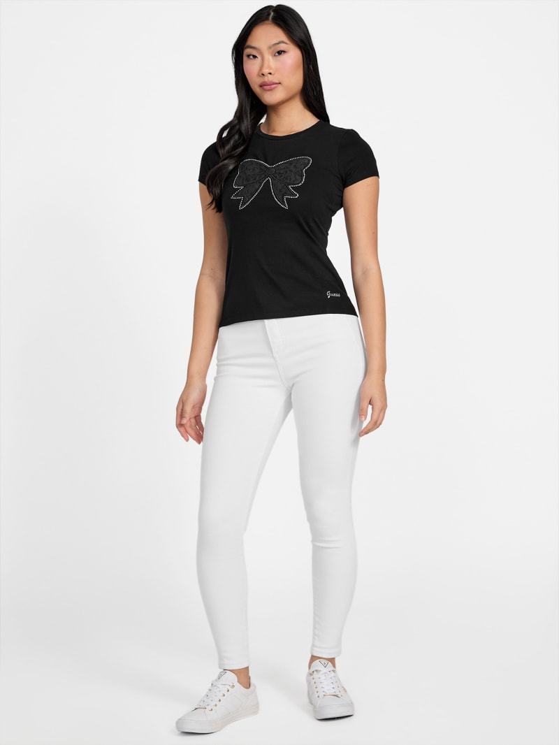 Eco Melany Lace Bow Tee | GUESS Factory Ca