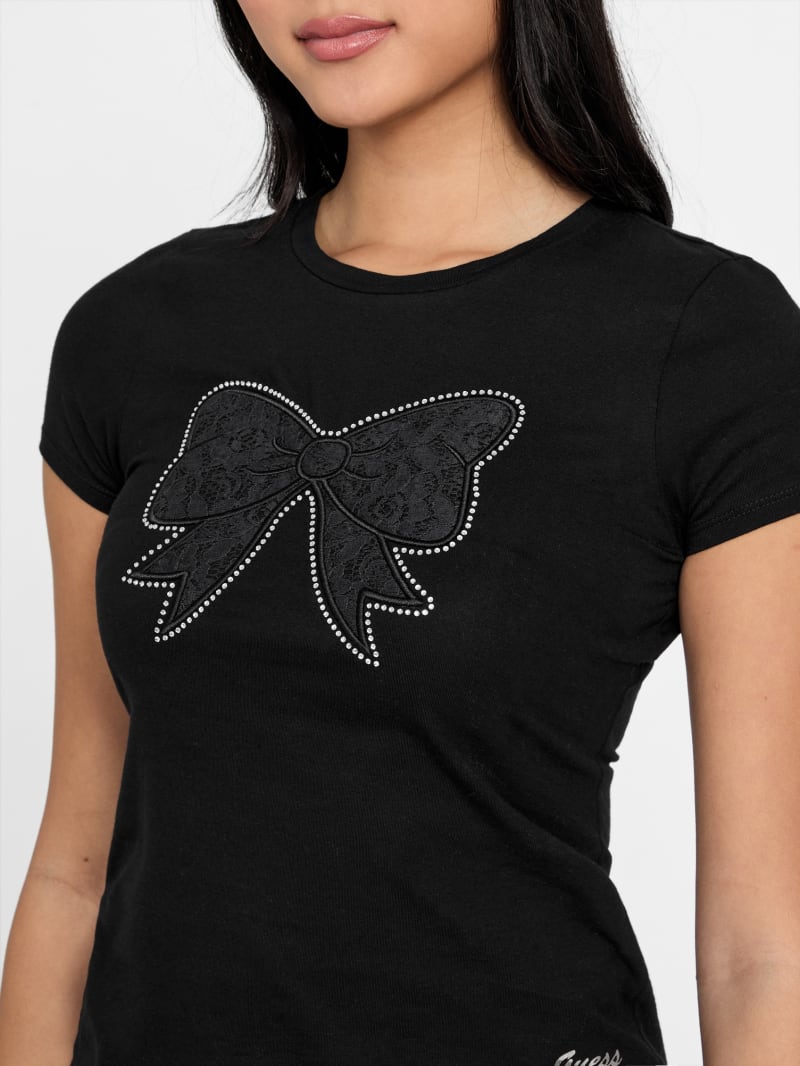 Eco Melany Lace Bow Tee | GUESS Factory Ca