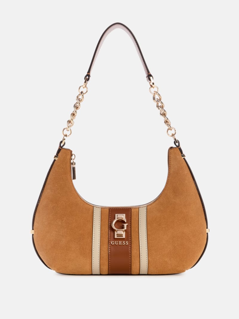 GUESS® Erenia Suede Striped Shoulder Bag