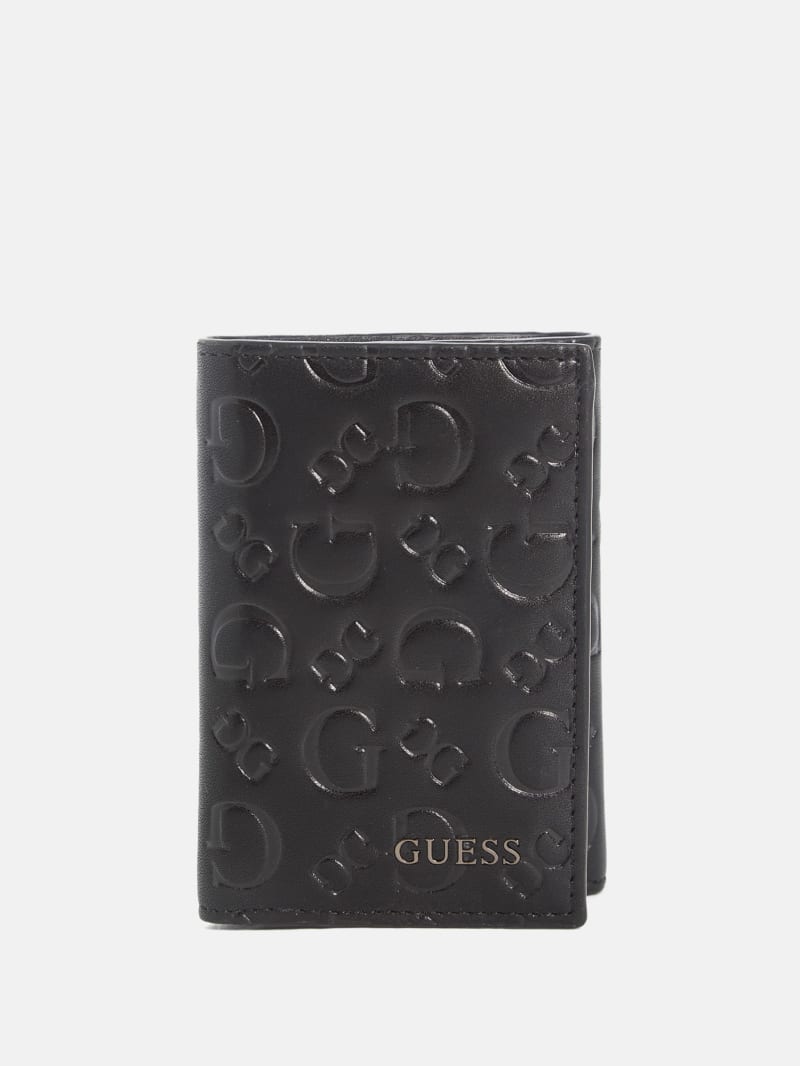 Debossed Logo Trifold Wallet | GUESS Factory