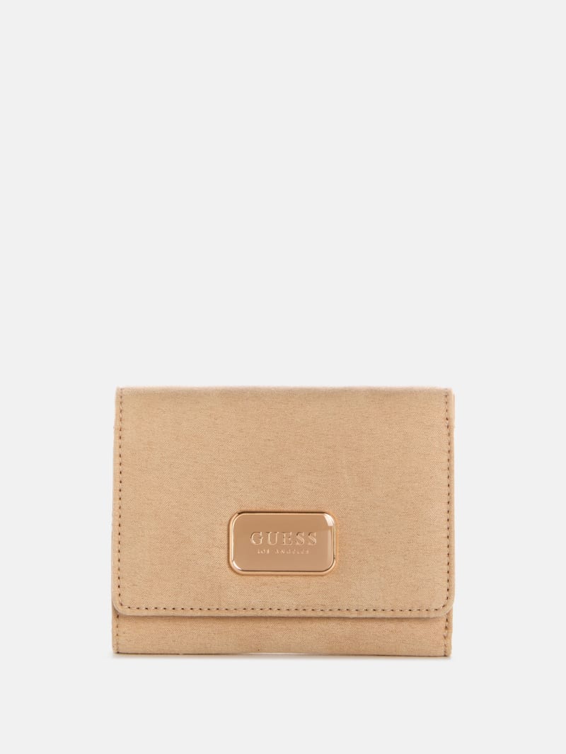 Kai Faux-Suede Trifold Wallet | GUESS Factory Ca