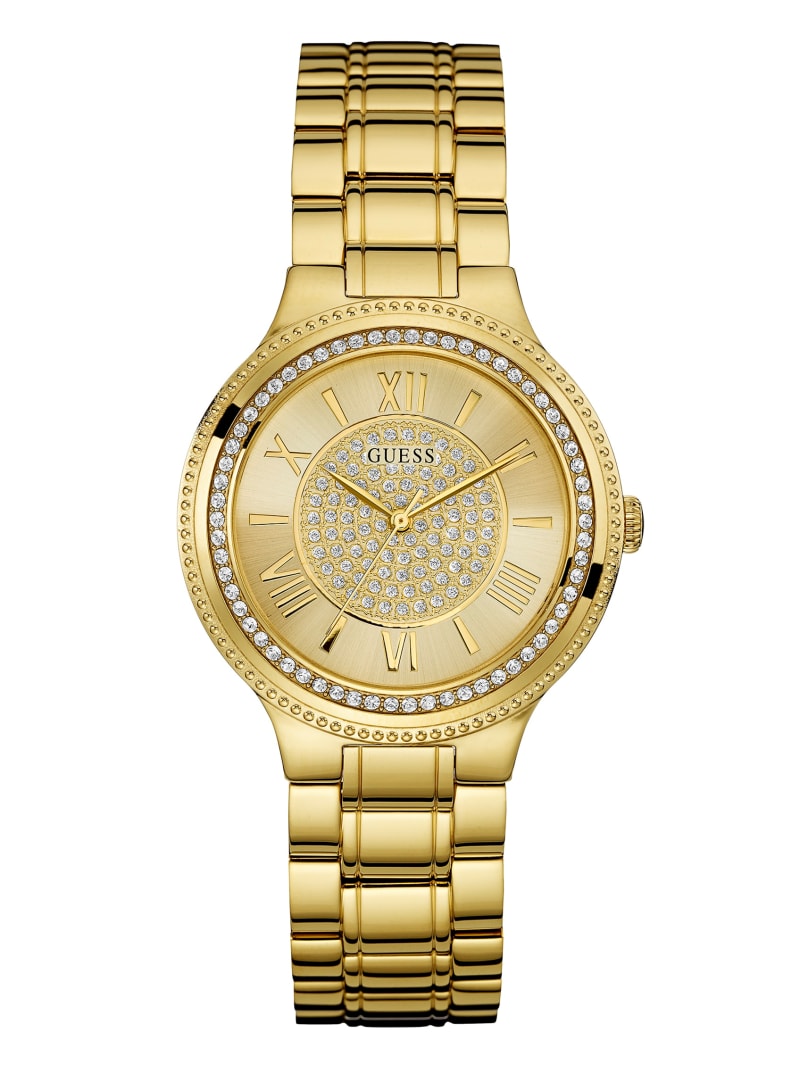 Gold-Tone Stainless Steal Analog Watch | GUESS Factory