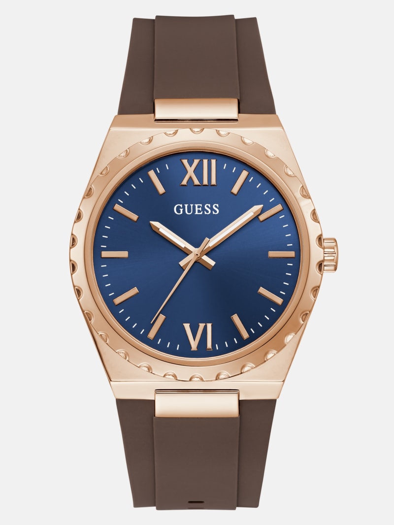 Two-Tone Analog Silicon Watch | GUESS Factory