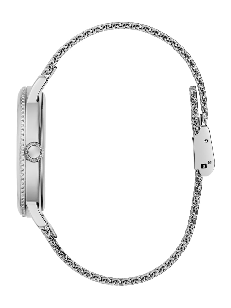 Silver-Tone Mesh Analog Watch | GUESS Factory Ca