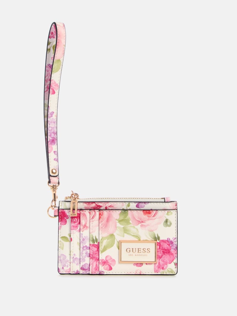 Abree Floral Card Case Wristlet | GUESS Factory