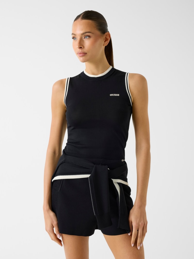 GUESS® Embroidered logo knit top