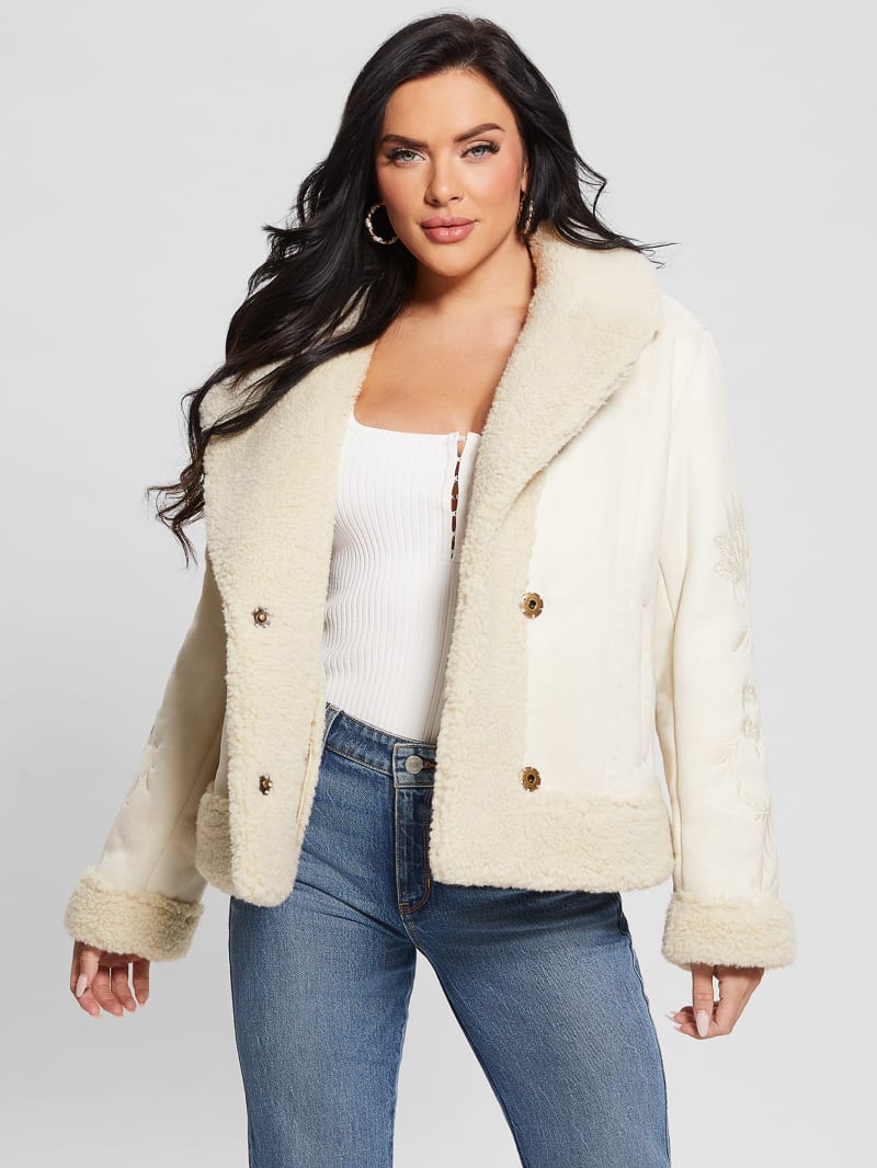 Ari Faux-Suede Embroidered Jacket | GUESS Factory