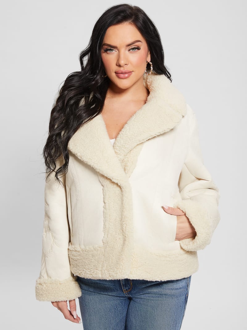 Ari Faux-Suede Embroidered Jacket | GUESS Factory