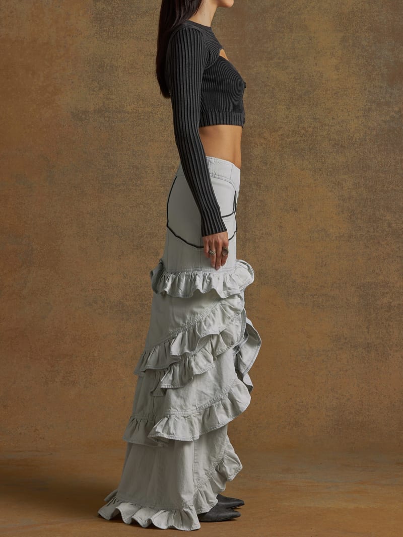 denim ruffle skirt | GUESS