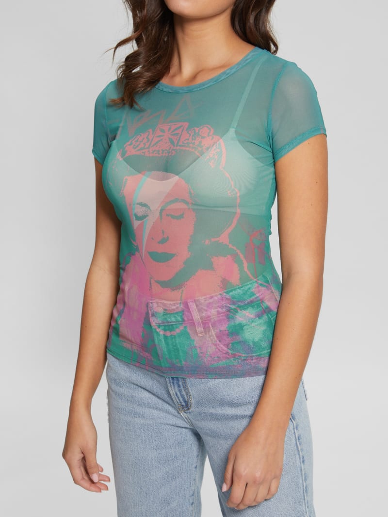 Eco Queen Graphic Mesh Tee | GUESS