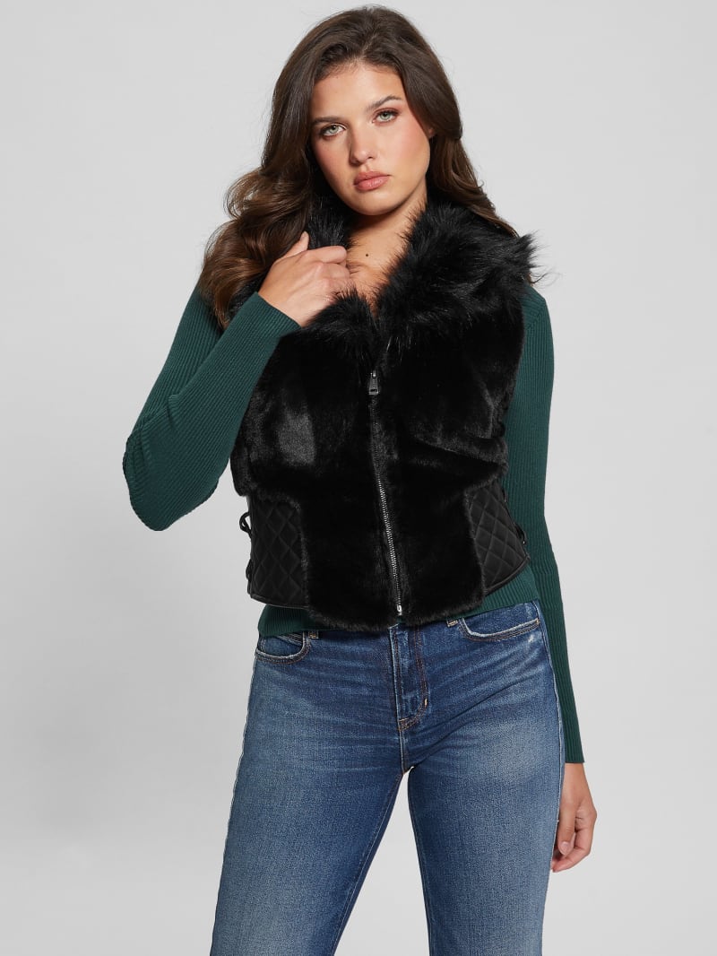Emma Faux-Fur Vest | GUESS