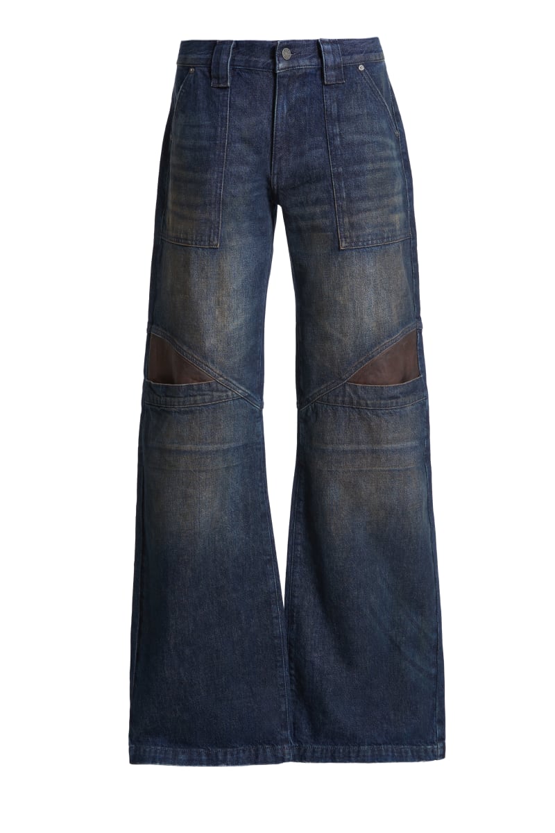 low-rise wide leg denim pants | GUESS