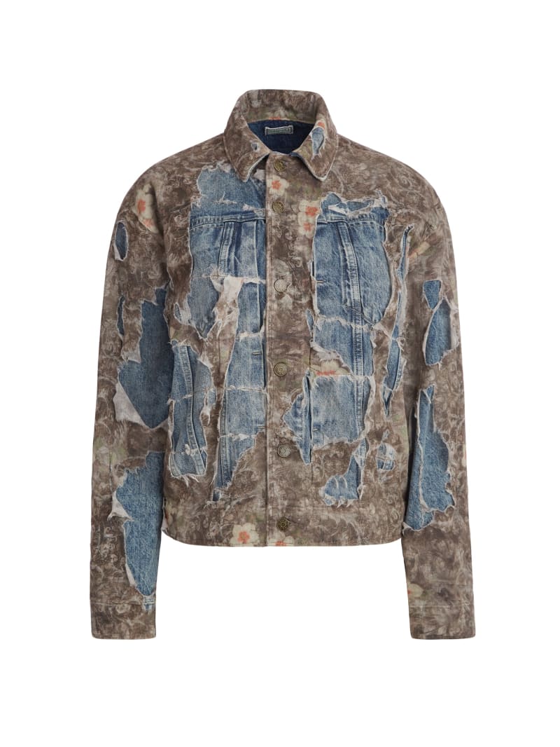 burnt denim jacket | GUESS