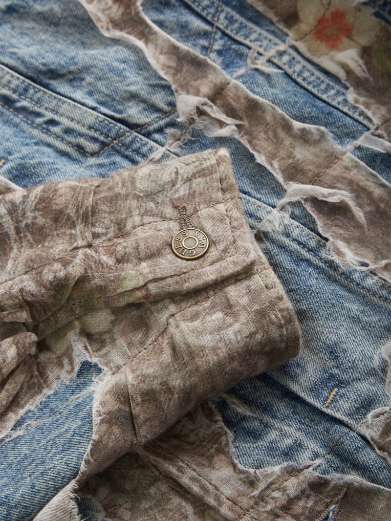 burnt denim jacket | GUESS