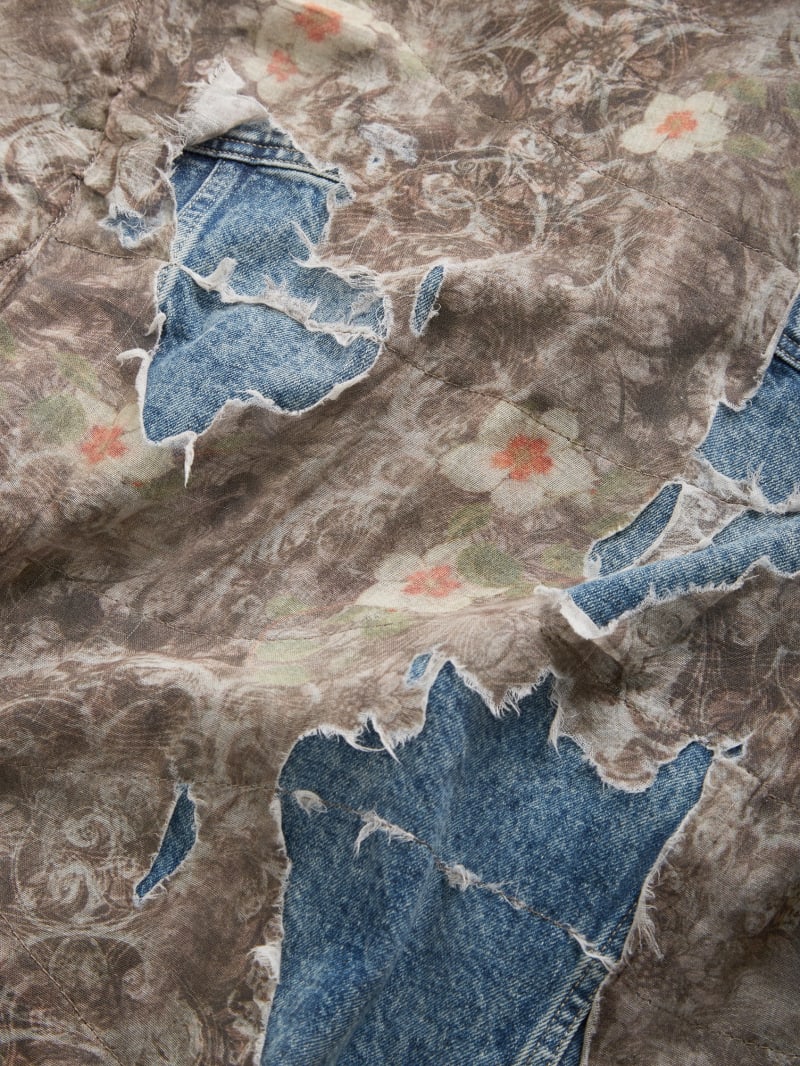 burnt denim jacket | GUESS