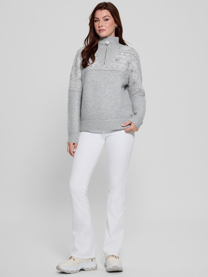 Half-Zip Wool-Blend Pullover Sweater | GUESS Half-Zip Wool-Blend Pullover Sweater | GUESS