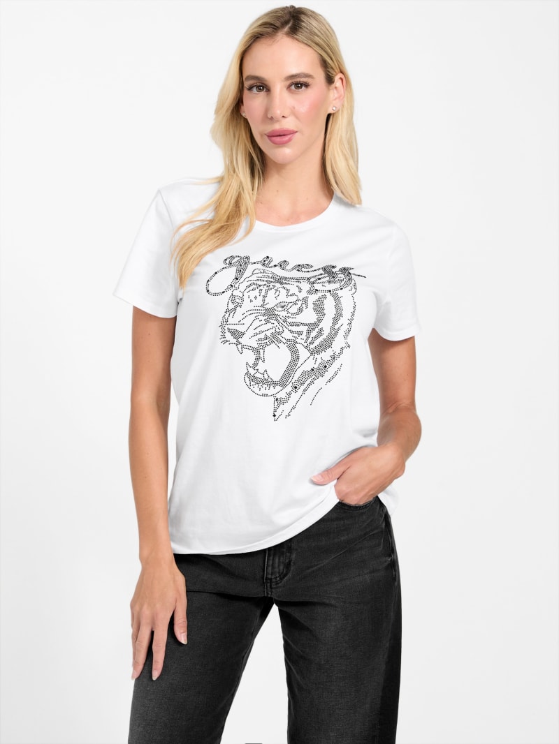 GUESS® Eco Rhinestone Tiger Easy Tee