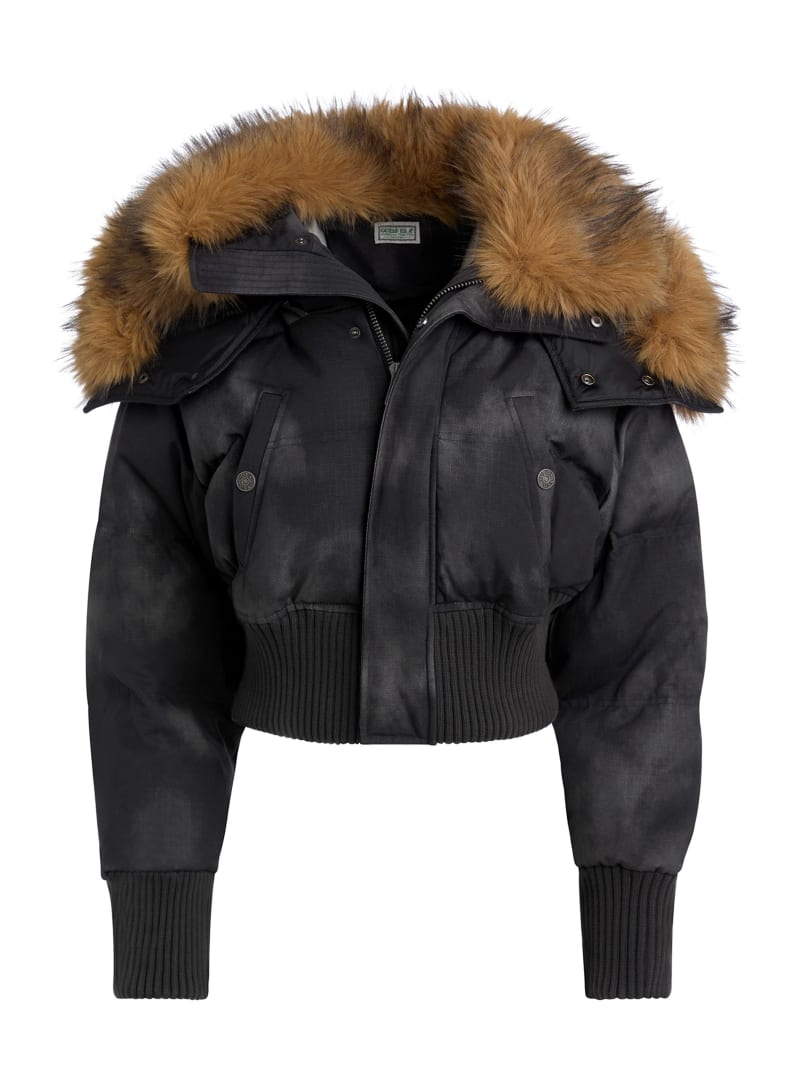 GUESS® hooded faux-fur puffer jacket
