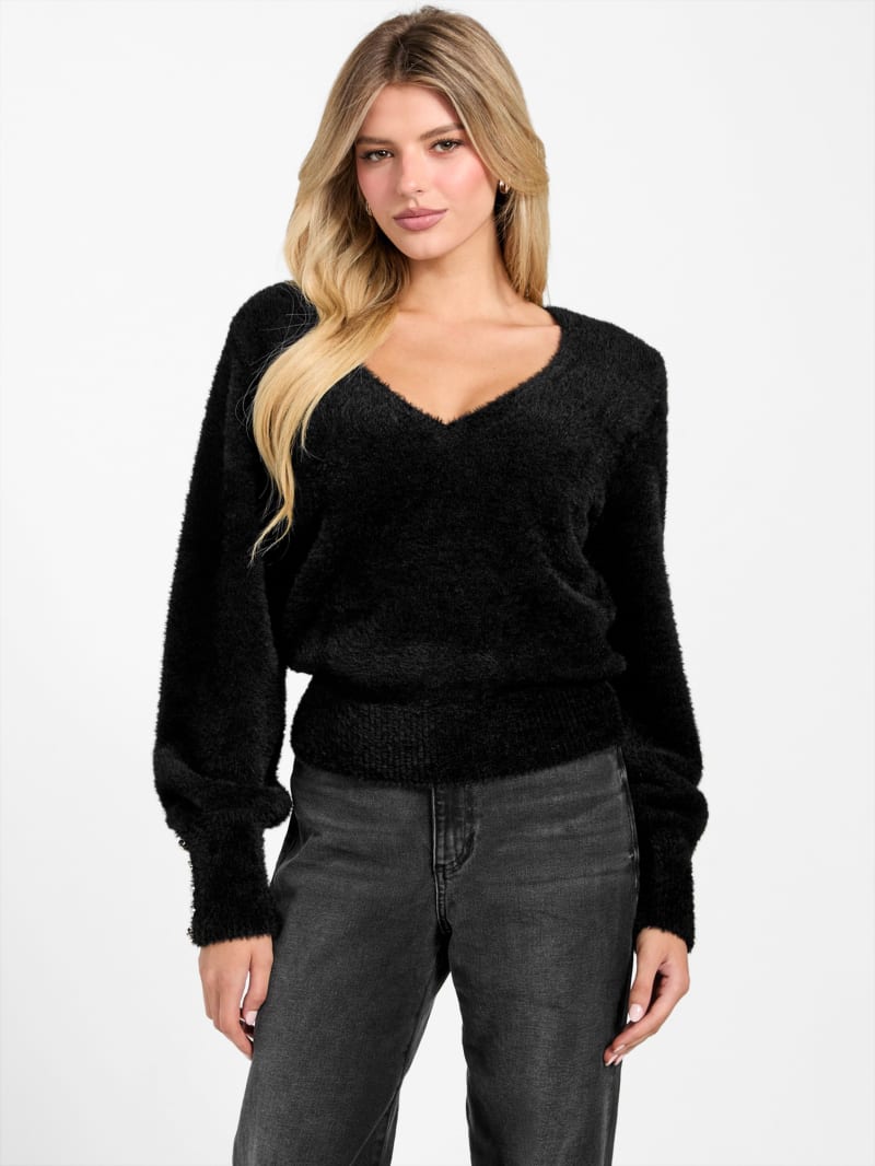 Chandail à col en V Niko | GUESS Canada