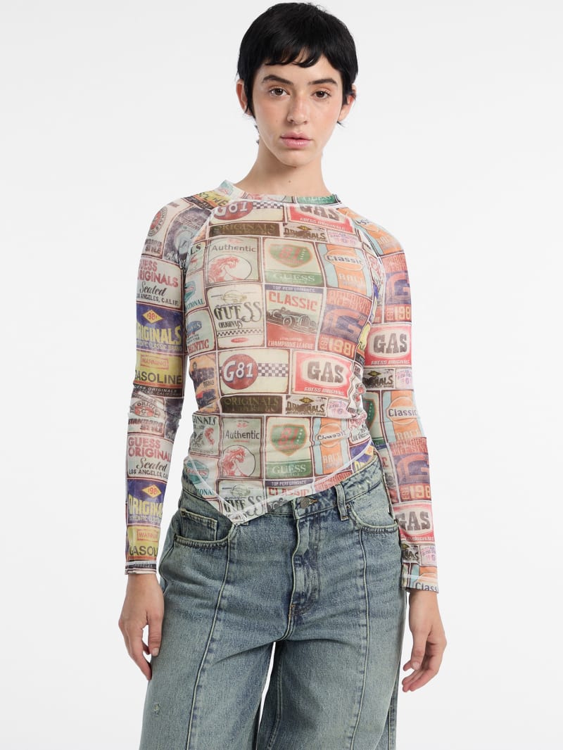 GUESS® GUESS Originals Printed Mesh Top