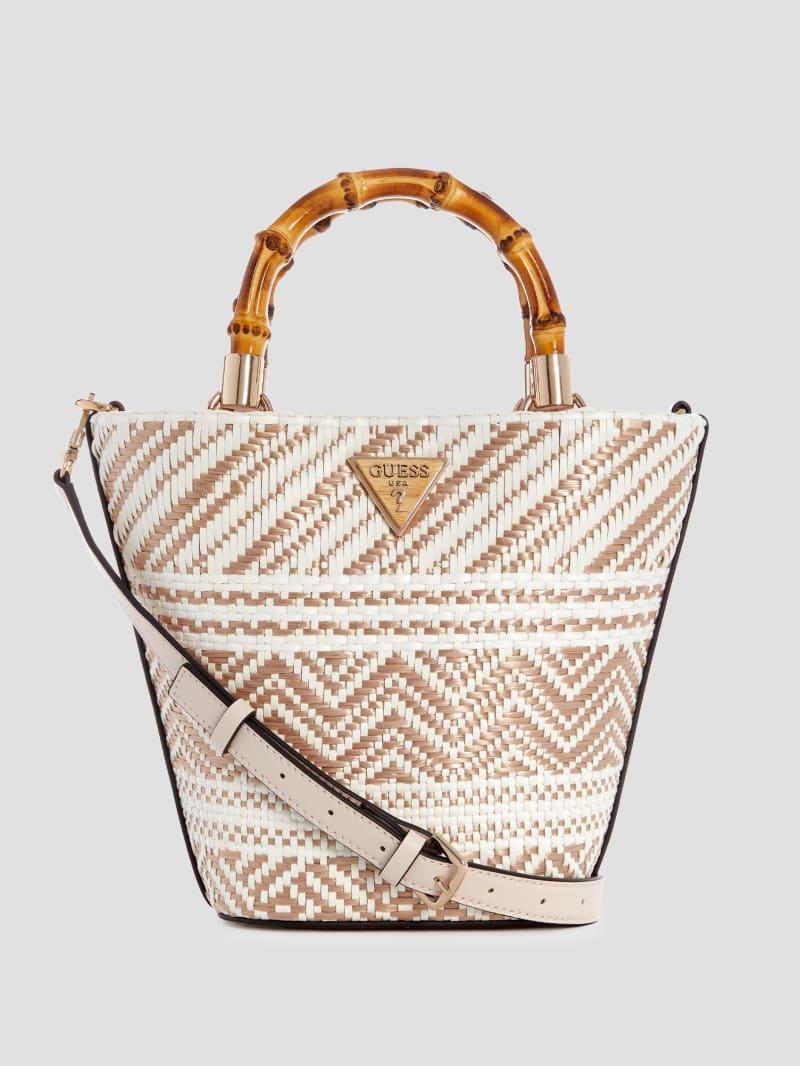 Happyland Straw Mini Tote | GUESS Canada