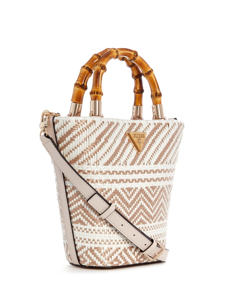 Happyland Straw Mini Tote | GUESS Canada