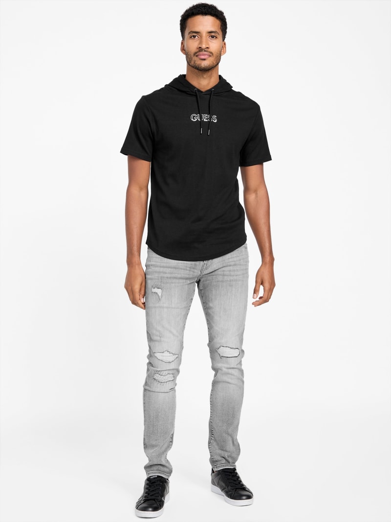 Esai Logo Hooded Tee | GUESS Factory Ca
