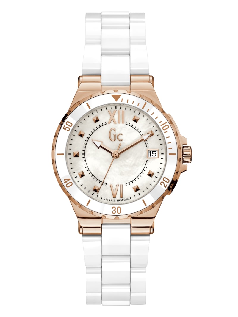 Gc White and Gold-Tone Watch | GUESS