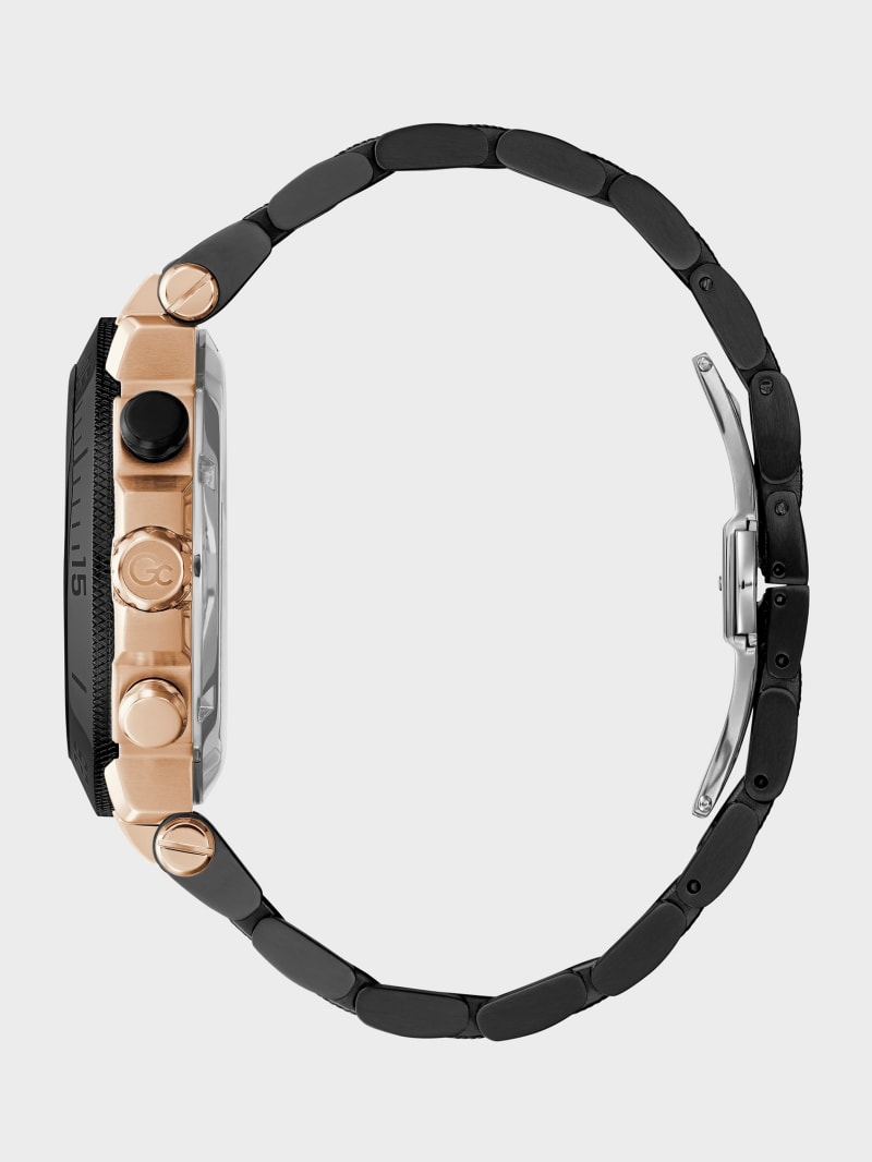 Gc Black and Rose Gold-Tone Chronograph Watch | GUESS