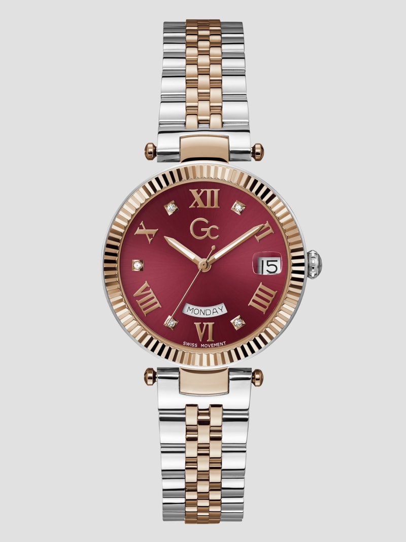 GUESS® Two-Tone and Red Analog Watch