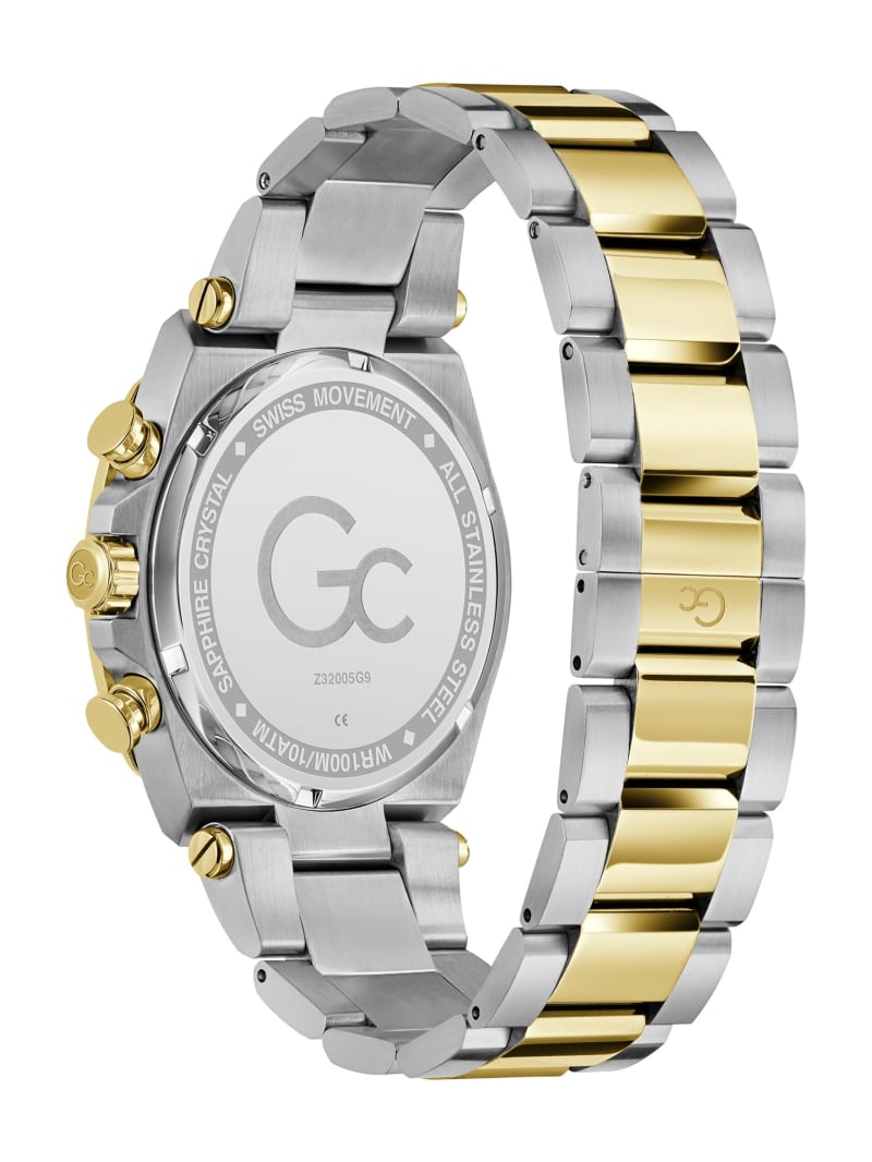 Gc Silver & Yellow Gold-Tone Chronograph Watch | GUESS