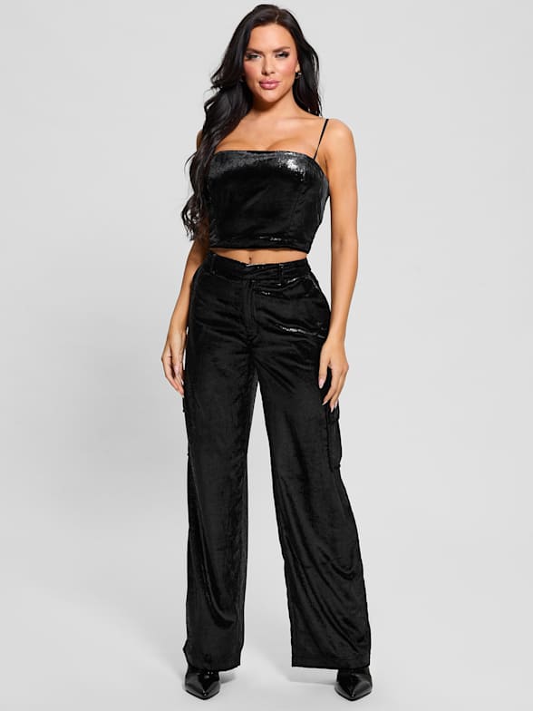 Jolie Velvet Cargo Pants | GUESS Jolie Velvet Cargo Pants | GUESS
